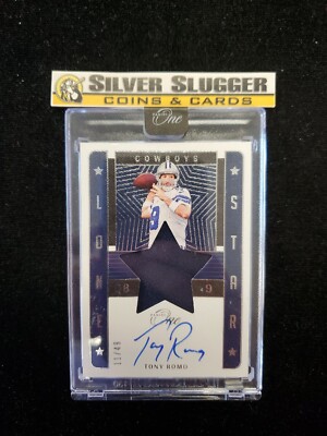 2022 Tony Romo Panini One Football Lone Star Jersey Patch Auto /49 ...