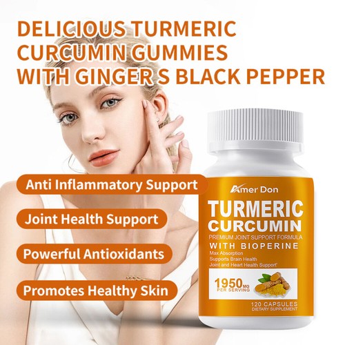 High Absorption Curcumin,500mg,120 Capsules,Turmeric,Non-GMO,95% ...