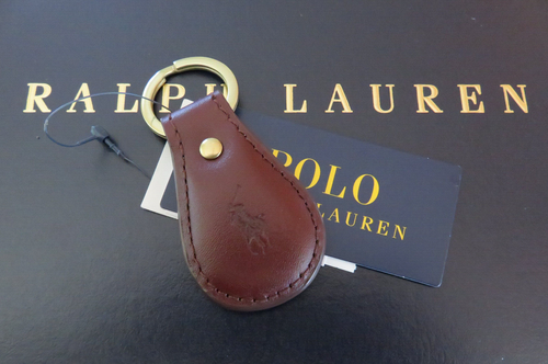Polo RALPH LAUREN Keychain FOB Brown Saddle Leather Pony Key Chain ...