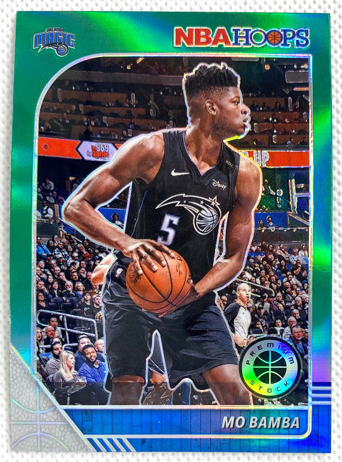 2019-20 NBA Hoops Premium Stock Mo Bamba Card #138 Green Prizm Orlando ...