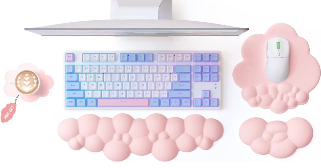 Pink Ergonomic Keyboard