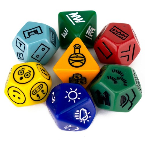 RPG Dice (Set or Single) Emotion / Weather / Direction / Dungeon / Loot ...