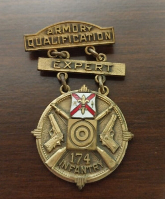 WW2 US Army Military 174th Infantry Regiment Armory Qualification ...