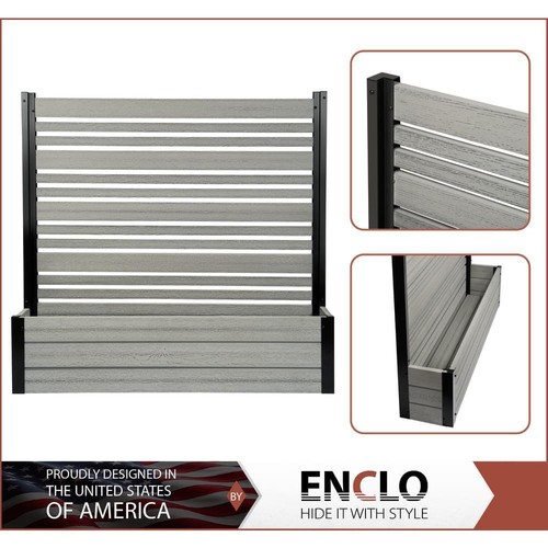 Enclo Privacy Screens Planter Box Ash WoodTek Vinyl Weather Resistant 3 ...