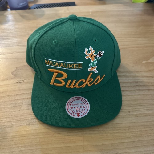 Mitchell & Ness Milwaukee Bucks Lockup Throwback Retro Logo Snapback ...