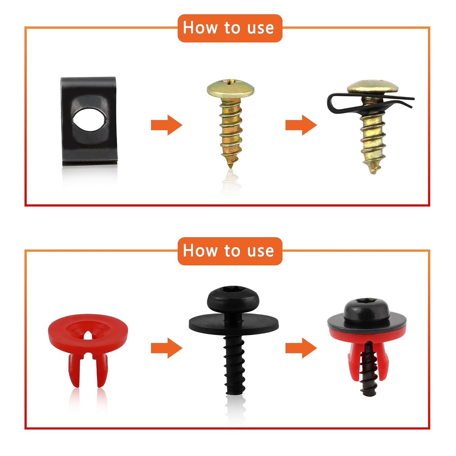 1000P Car Push Retainer Clips Auto Body Clip Automotive U-Clip Screws ...
