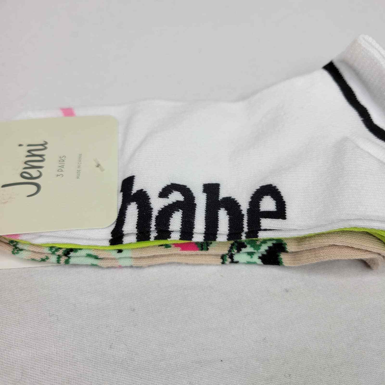 Jenni Women's 3pk Palm Neon No-Show Socks Novelty Gift NWT $17 | eBay