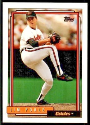 1992 Topps #683 Jim Poole Pitcher Baltimore Orioles FREE shipping | eBay