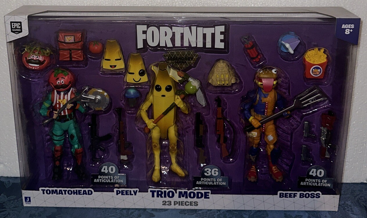 Fortnite Action Figures Legendary Series Trio Mode 6" Peely Tomatohead ...
