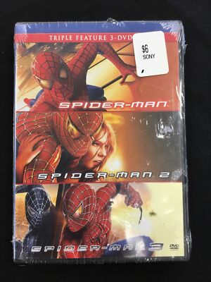 SPIDER-MAN TRIPLE FEATURE 3 DVD SET TRILOGY MOVIE COLLECTION 1 2 3 ...