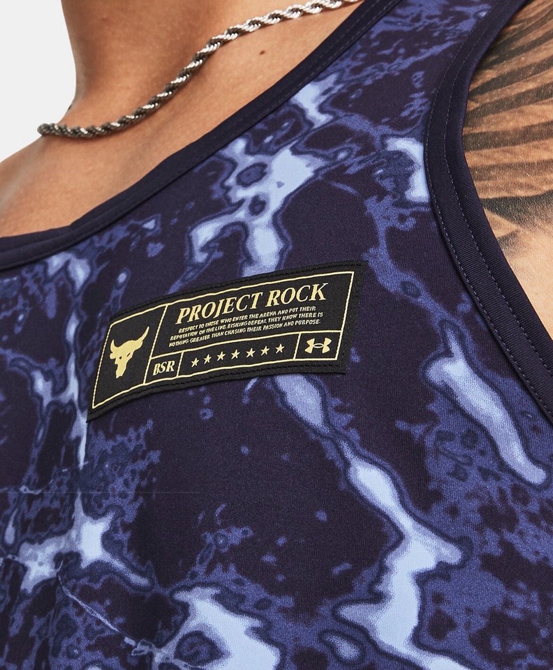 Under Armour 🔥Large🔥Project Rock Tank Mens IsoChill Muscle Academy Blue ...