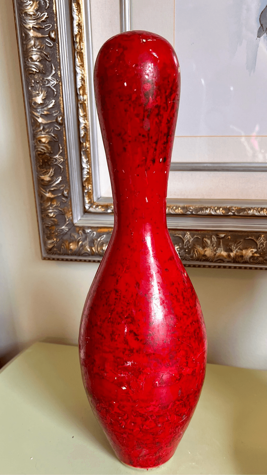 Antique Vintage Red Bowling Pin Decor Collectibles Man Cave | eBay