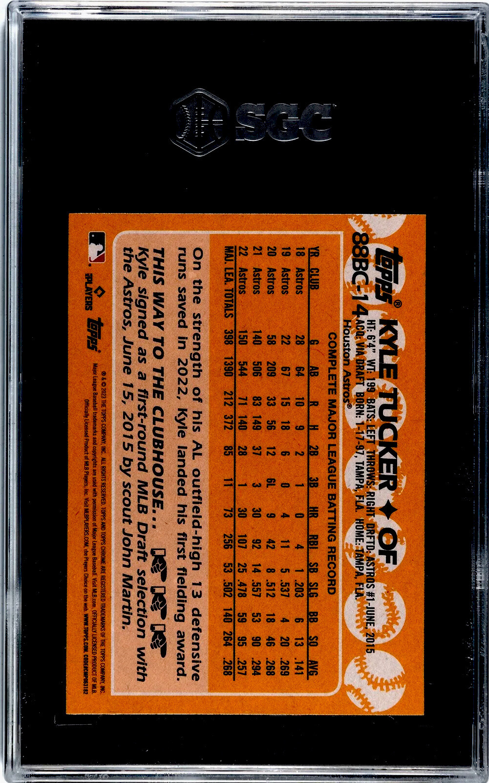 2023 Topps Chrome 88BC-14 Kyle Tucker '88 Design SGC 9.5 RC | eBay