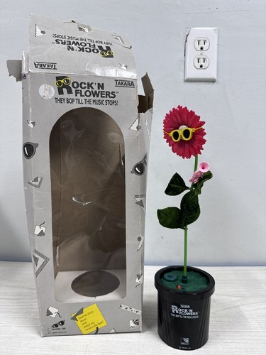VTG '88 Rock'n Flowers Animated Bop Dancing Flower by Takara. Parts Or ...