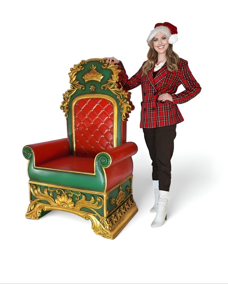Santa Throne Chair - Christmas Chair Red and Green - Santa Chair | eBay