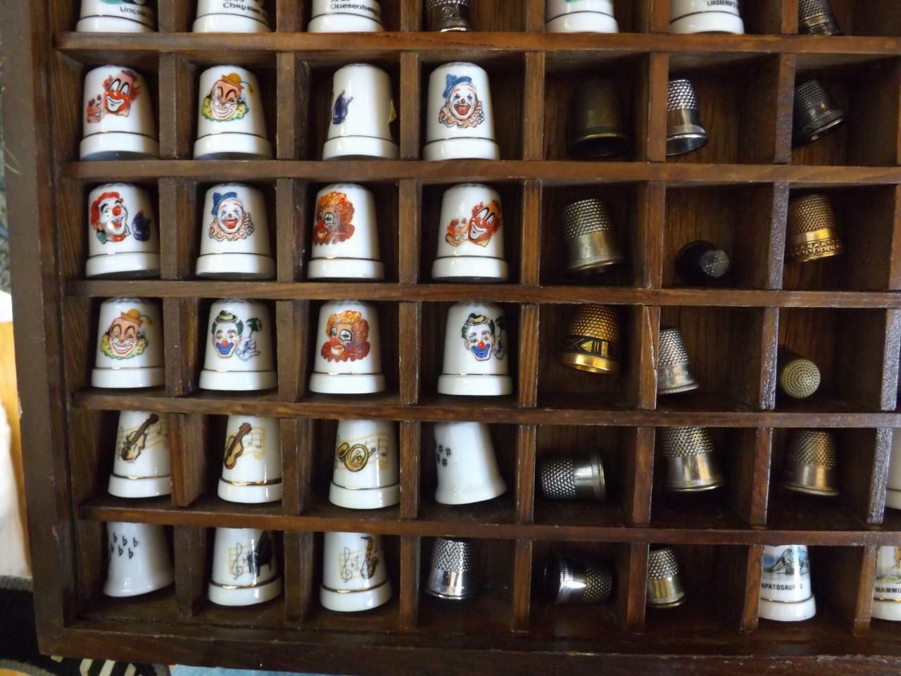 96 Sewing Thimbles Shadow Box Display Porcelain Bone China Thimbles | eBay