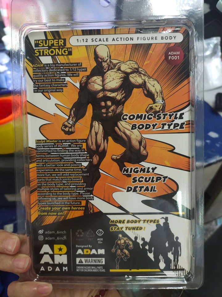 MUFF TOYS ADAM 1/12 Male Strong Muscle Joint 6'' Comic Action Figure ...