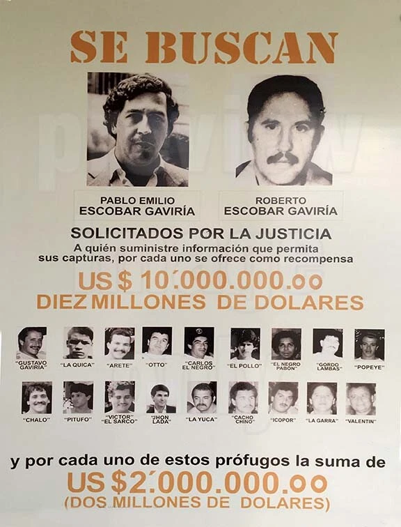 Pablo Escobar Wanted Poster
