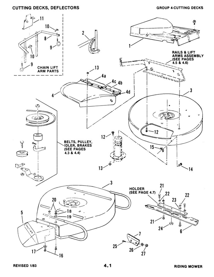 25 26 28 30 33in Riding Mowers Parts Manual Fits Snapper Series 1, 2 ...