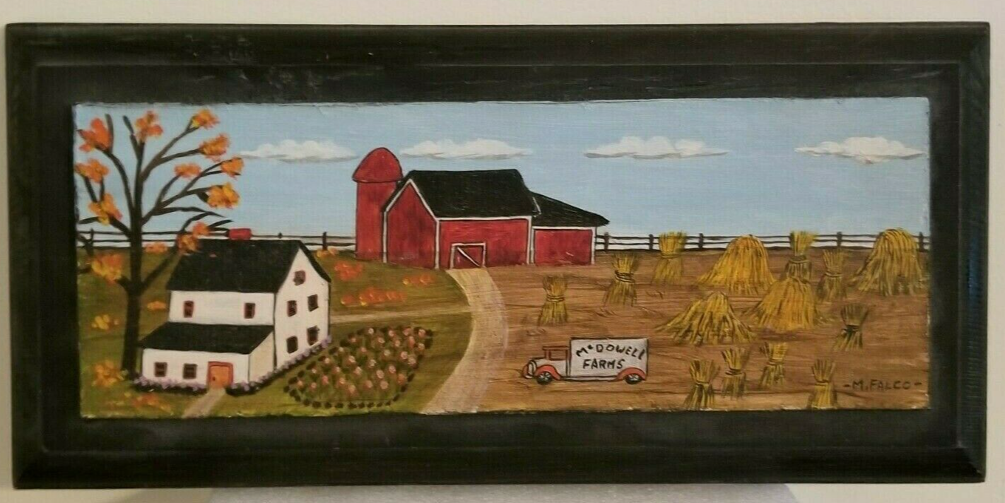 Mike Falco - noted Americana artist - "McDowell Farms" - signed oil on ...