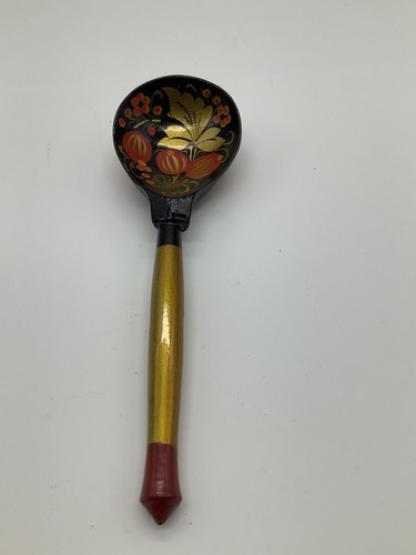 Vintge Handmade Hand Painted Wooden Spoon Folk Art | eBay