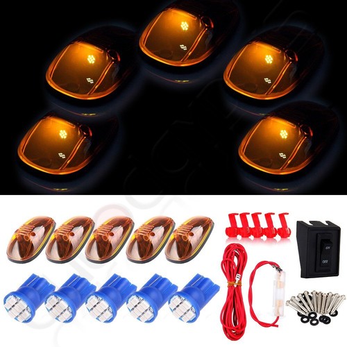 5X Amber Roof Running Clearance Light+T10 LED + Wiring for 99-02 Dodge ...