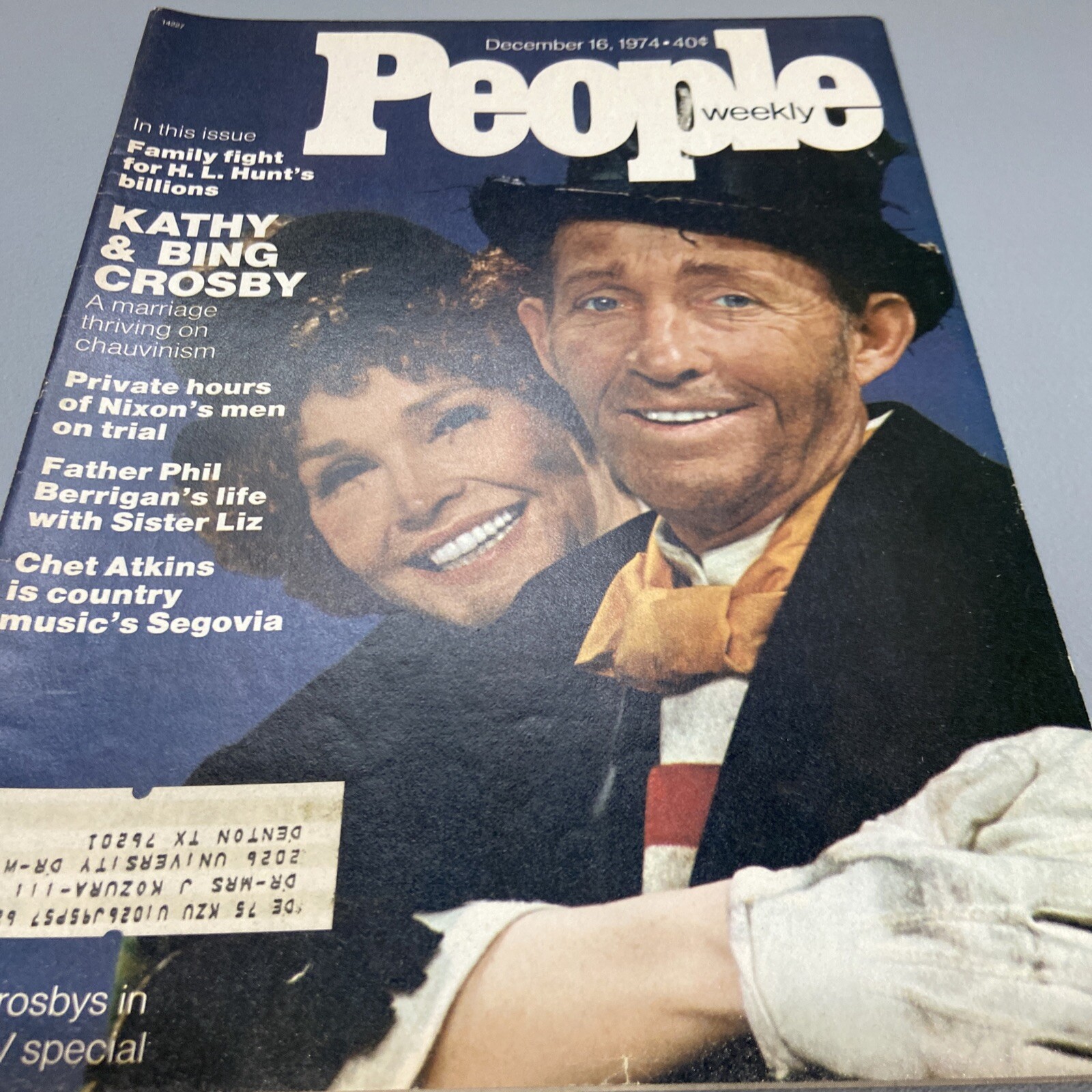 People Weekly Magazine December 16, 1974 Kathy & Bing Crosby | eBay