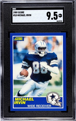 1989 Score - #18 Michael Irvin (RC) Rookie Graded Slab Mint 9.5 Dallas ...