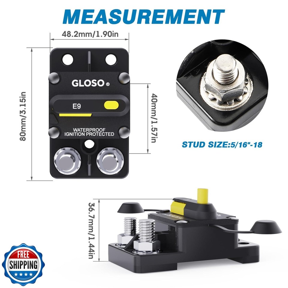 GLOSO Circuit Breaker E9C 30A Waterproof Auto Rese Breaker for Car ...