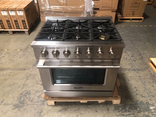 36 in. Gas Range, 6 Burners, Stainless Steel (OPEN BOX, COSMETIC ...