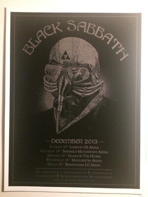 Black Sabbath London O2 Arena 2013 Original Show Poster Ozzy Osbourne ...