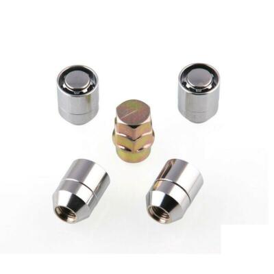 4+1 STEEL WHEEL LOCKS Nut M12x1.5 CHROME LOCKING LUG NUTS For Mounting ...