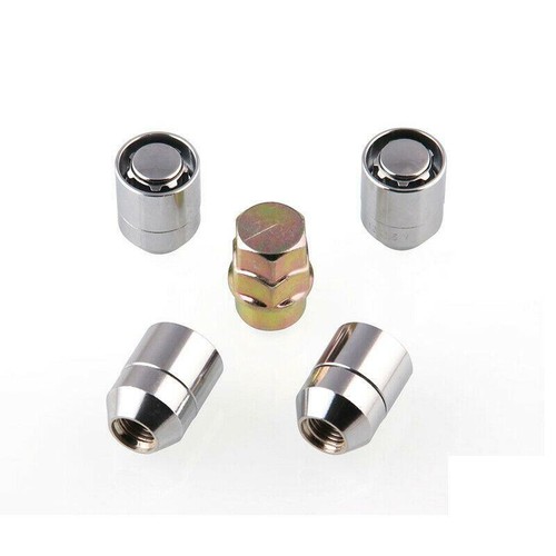 4+1 STEEL WHEEL LOCKS Nut M12x1.5 CHROME LOCKING LUG NUTS For Mounting ...