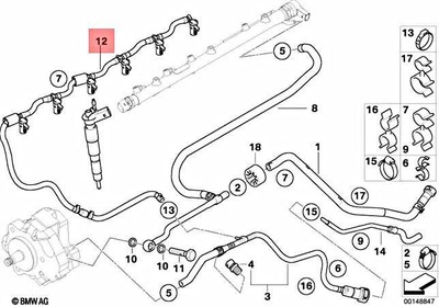 Genuine BMW X3 X5 X6 E60 E61 E63 E64 E65 E66 E70 Overflow Oil Line ...