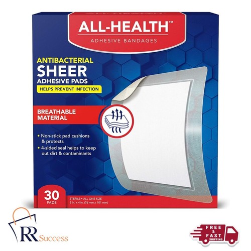 30 Large Bandaids Adhesive Bandages Wound Care Big Square Pads Supplies ...