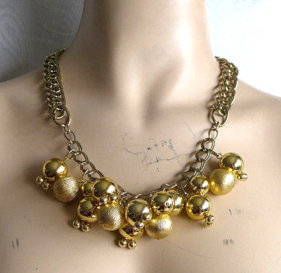 HANDMADE GOLD METAL CHAIN NECKLACE +ROUND GOLD BEADS DIRECTLY FROM THE ...