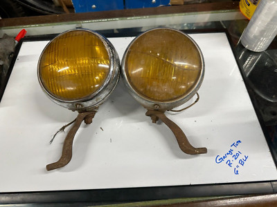 OLD PAIR Vintage BLC 5-3/4 Flat Back Fog Lamps Lights Auto Car Parts or ...