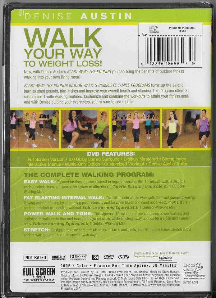 Blast Away the Pounds - Denise Austin - Indoor Walk (DVD, 2005) NEW ...