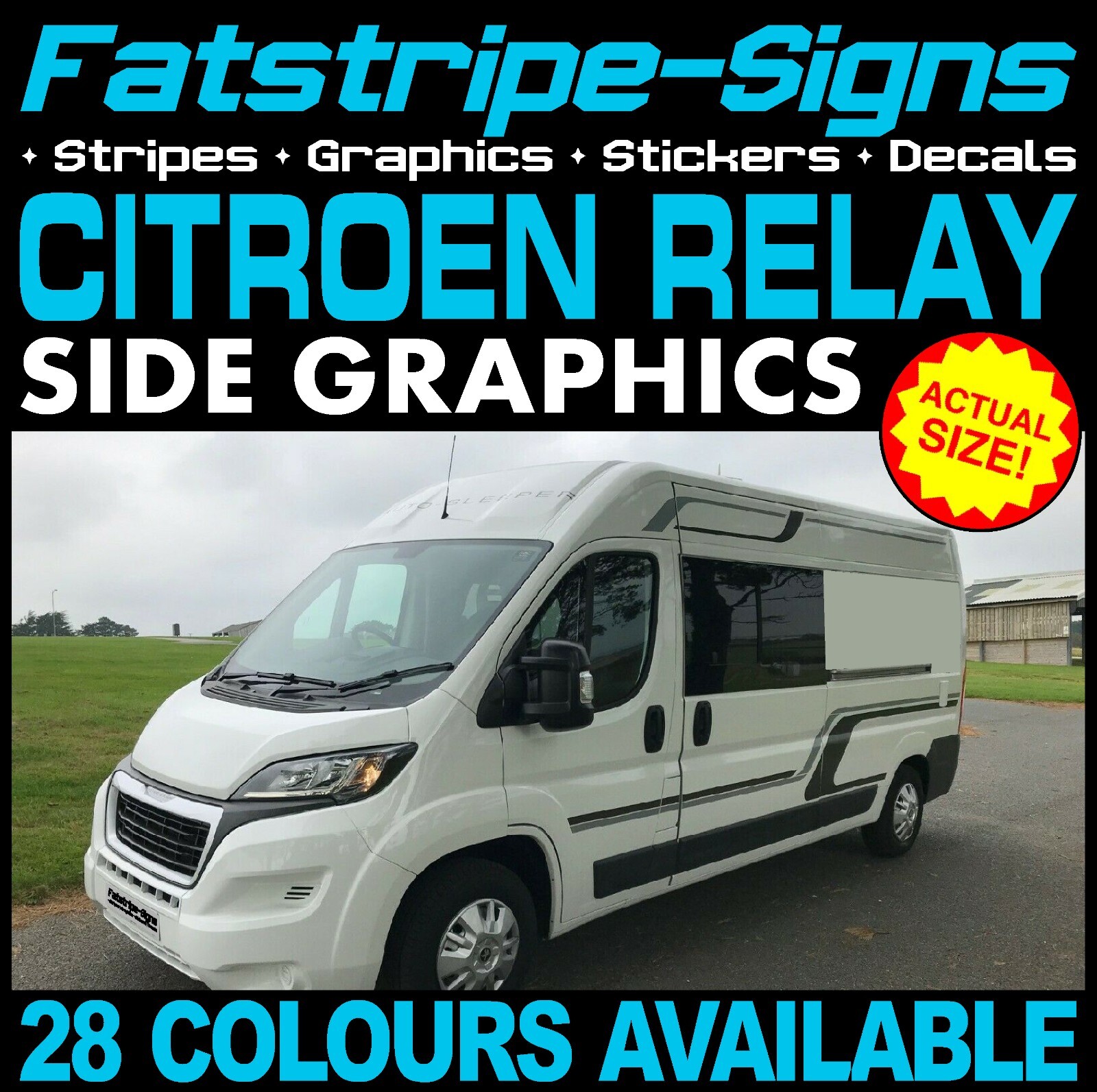 to fit CITROEN RELAY L1 SWB GRAPHICS STICKERS STRIPES DECALS DAY VAN ...