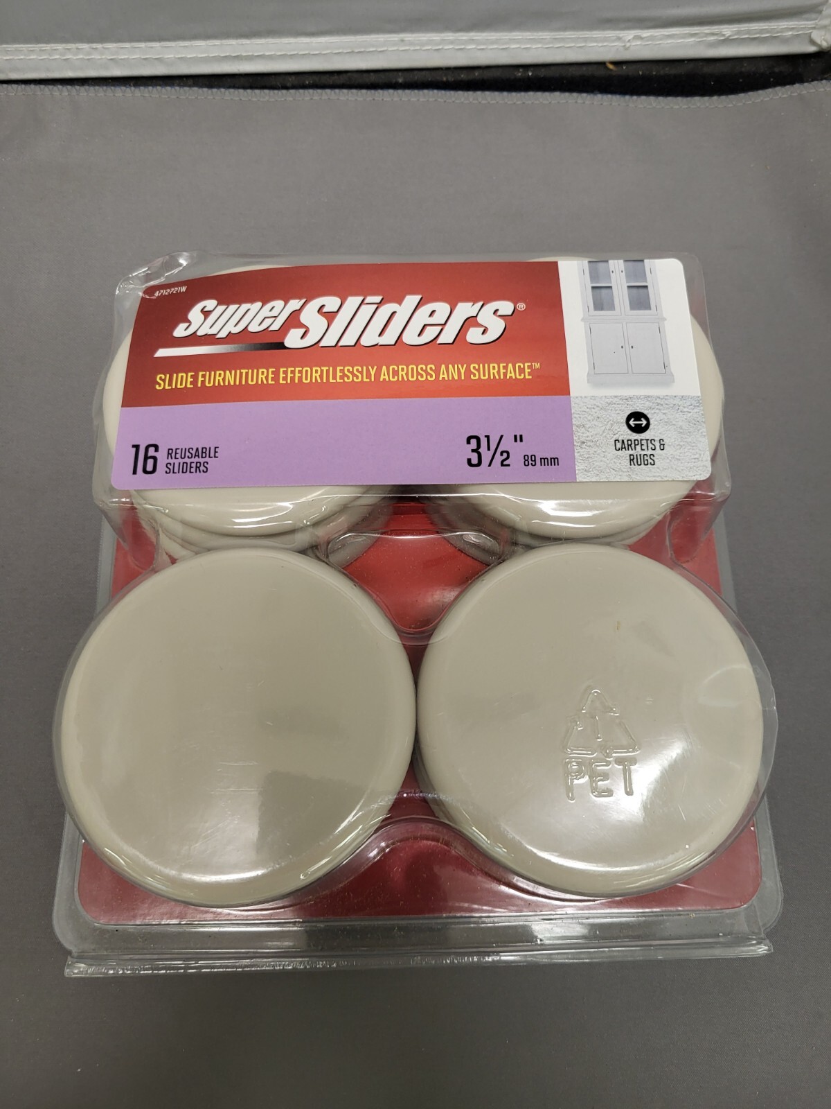 SUPER SLIDERS 3 1/2" ROUND FURNITURE SLIDERS CARPETS, RUGS, HARD ...