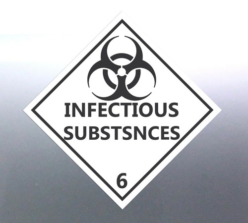 220 mm infectious substances 6 Decal Safety Material Sticker hazard ...