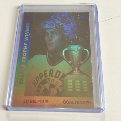 1991-92 Upper Deck CALDER TROPHY Winner Holograms ED BELFOUR #AW4 HOF ...