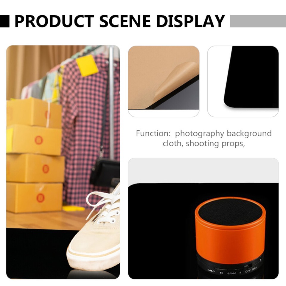 Black Background Board Table Top Backdrop Photography Reflective | eBay