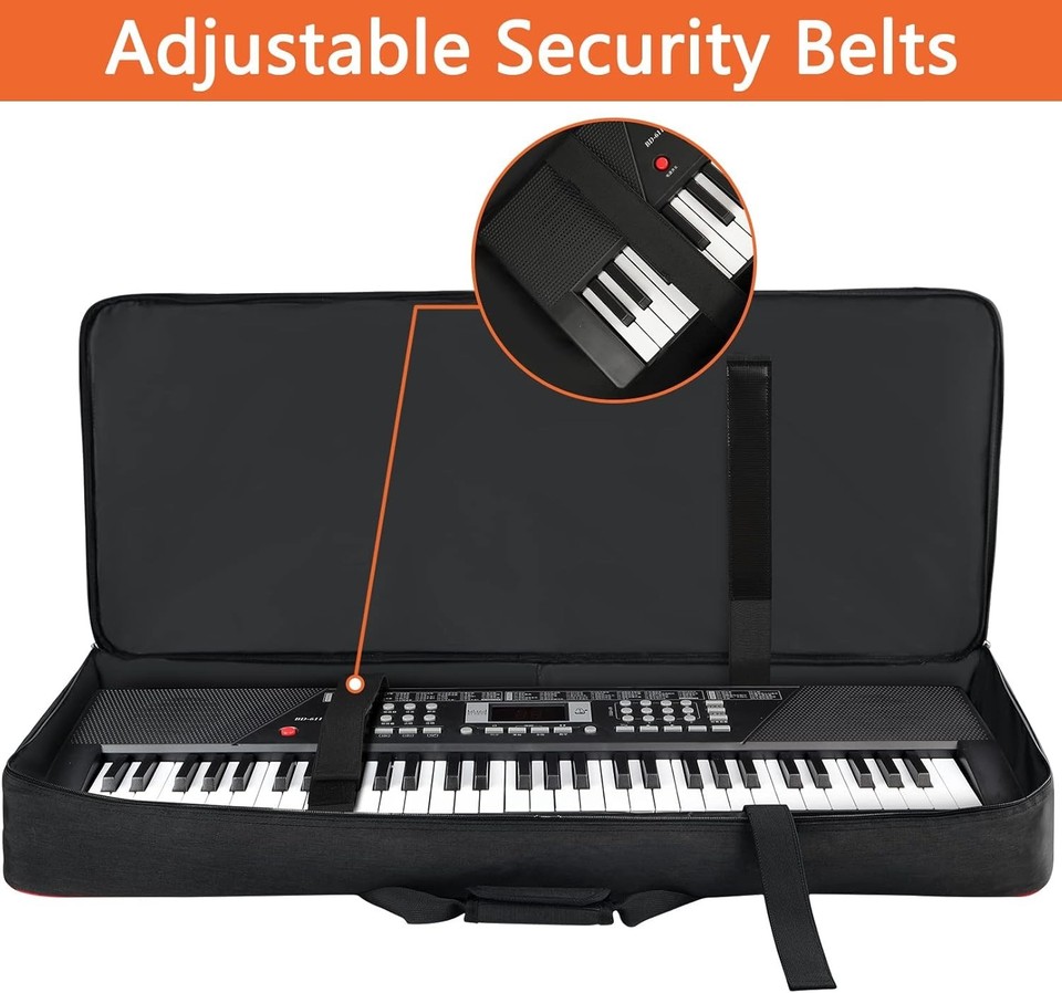 61 Key Keyboard Case, Soft Piano Bag with 0.32 inch Cotton, 61 Key ...