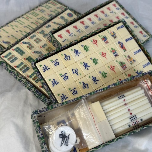 Rare Vintage Mahjong Bone & Bamboo Complete Tile Set SEALED! | eBay
