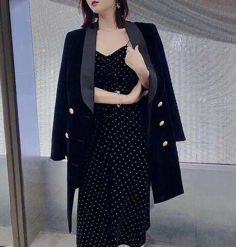 Custom Made Order Bespoke Women Black Double-Breasted Business Suit ...