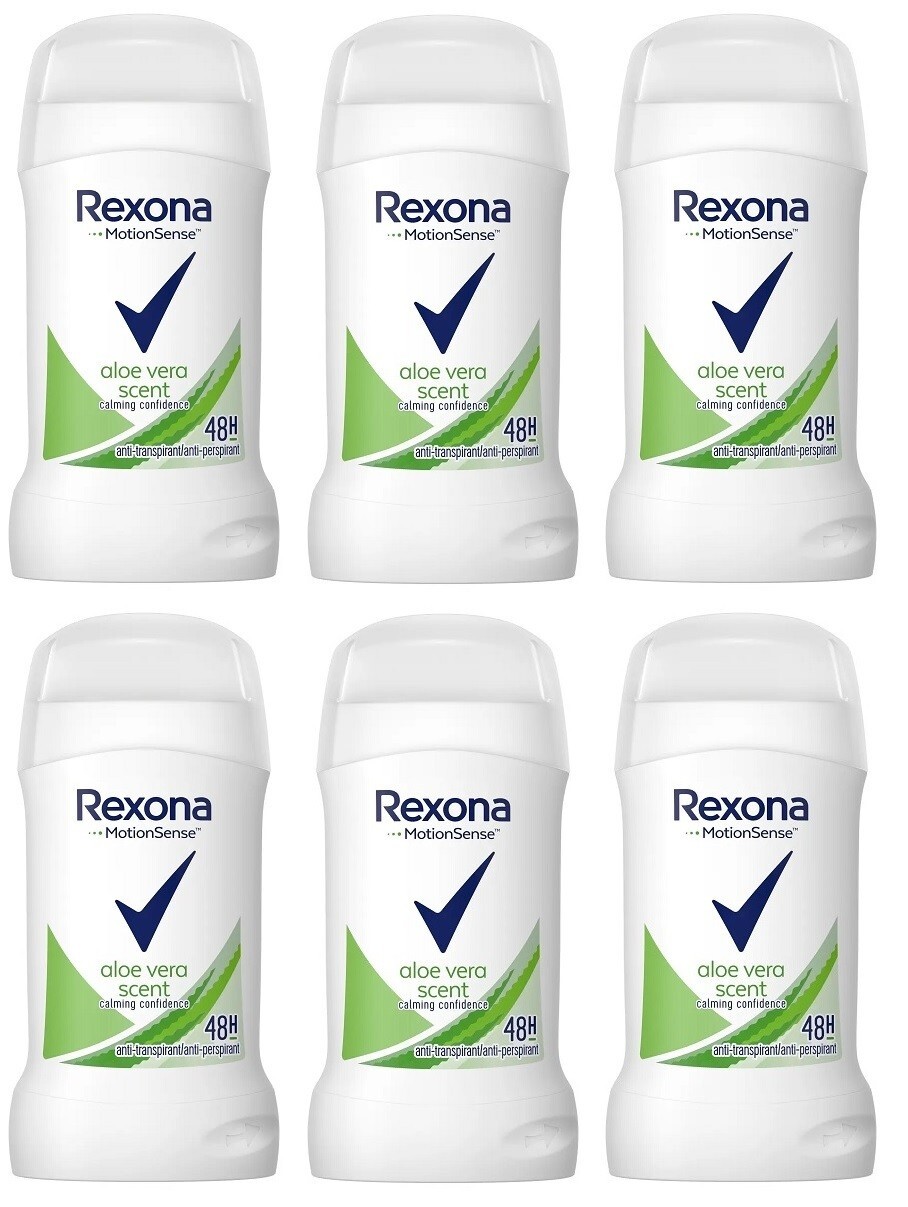 6x Rexona Aloe Vera Anti-perspirant Deodorant Solid Stick Women 6x40ml ...