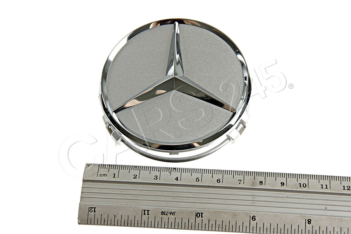 Genuine Wheel Center Hub Cap Star Silver Chrome Cover MERCEDES ...