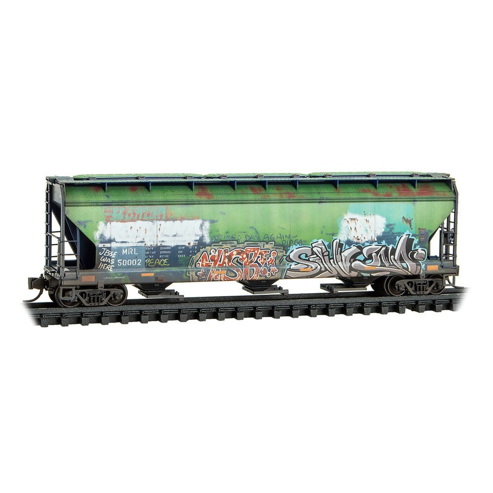 N Scale Montana Rail Link 3-Bay Covered Hopper Weathered Graffiti MTL#094 44 880 | eBay