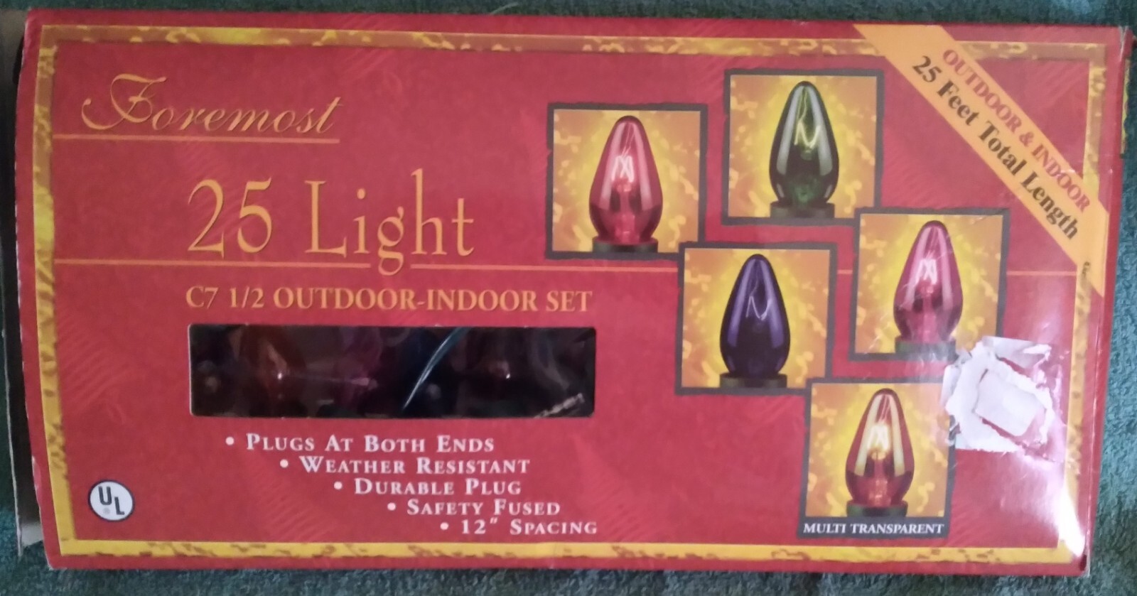 Vintage Foremost Christmas Lights 25 C7 Bulbs White Indoor/Outdoor for ...